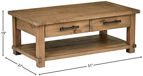 Amazon Brand – Stone & Beam Ferndale Rustic Coffee Table, 51"W, Sandstone