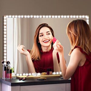 led vanity mirror lights for makeup dressing table vanity set 13ft flexible led light strip kit 6000k daylight white with dimmer and power supply, diy mirror, mirror not included