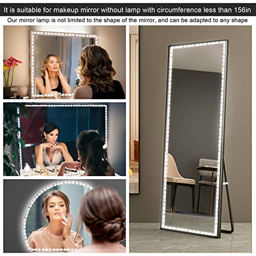 LED Vanity Mirror Lights for Makeup Dressing Table Vanity Set 13ft Flexible LED Light Strip Kit 6000K Daylight White with Dimmer and Power Supply, DIY Mirror, Mirror not Included