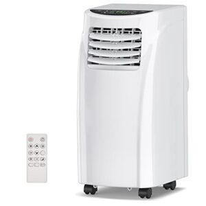 costway portable air conditioners, 8000 btu air conditioner unit spaces up to 230 sq.ft with remote control dehumidifier function window wall mount, 4 caster wheel, sleep mode and 2 fan speed