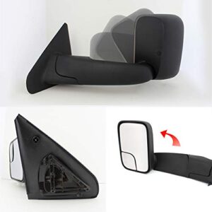 AKKON - For 02-08 Dodge Ram Pickup Truck Extendable Towing Manual Mirrors Left + Right Side Pair Replacement