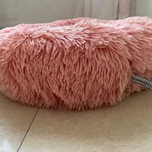 Pink Dog Beds for Small Dogs Attached,Small Pet Bed Washable Calming Faux Fur Burrow Doggie Beds for Chihuahua Cat Kitten