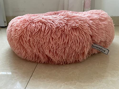 Pink Dog Beds for Small Dogs Attached,Small Pet Bed Washable Calming Faux Fur Burrow Doggie Beds for Chihuahua Cat Kitten