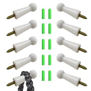 svaitend screw-on solid wood hook coat hook towel hook shaker pegs for bathroom livingroom garden 10 pieces (white paint)