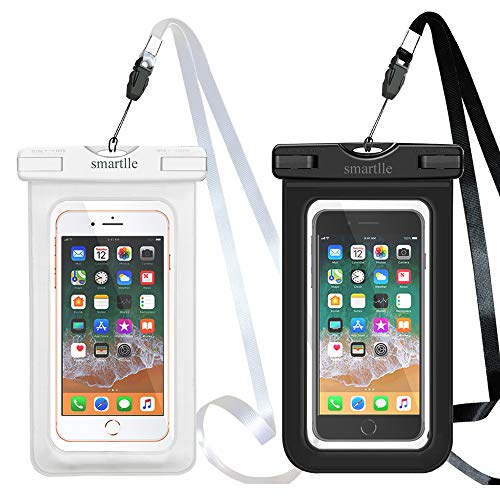 smartlle Waterproof Phone Pouch Holder, 2 Pack IPX8 Waterproof Phone Case Underwater Dry Bag for iPhone 13 12 11 Pro Max XR,XS,X,8,7,6 Plus, SE, Galaxy S22 21/Note, LG,7”, Beach Pool Water Activities