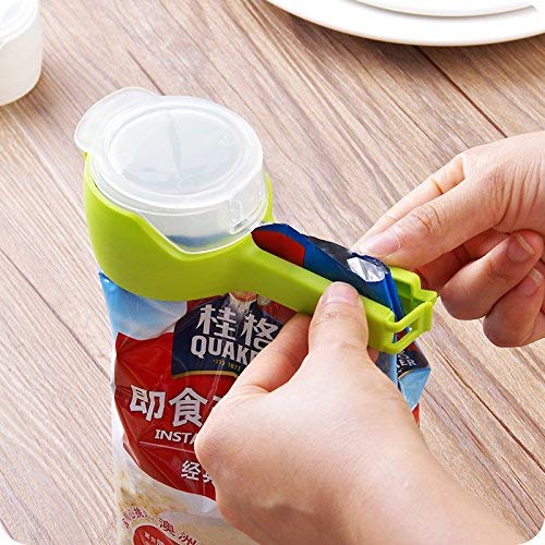 Food Bags Clips, Bag Sealing Clips with Discharge Nozzles Plastic Bag Moisture Sealing Clamp Food Saver Kitchen Snack Tool 3pcs