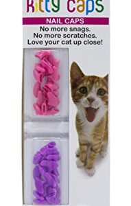 Kitty Caps Nail Caps for Cats | Safe, Stylish & Humane Alternative to Declawing | Covers Cat Claws, Stops Snags and Scratches, Small (6-8 lbs), Hot Purple & Hot Pink