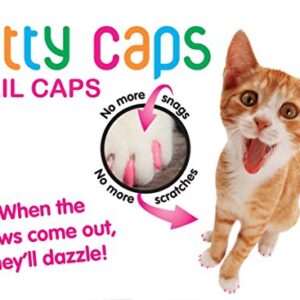 Kitty Caps Nail Caps for Cats | Safe, Stylish & Humane Alternative to Declawing | Covers Cat Claws, Stops Snags and Scratches, Small (6-8 lbs), Hot Purple & Hot Pink