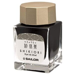 sailor 13-1008-214 fountain pen, bottle ink, four seasons weave, 16 night dream, rikyu tea