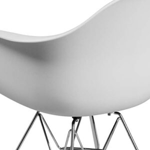 Flash Furniture Alonza Series White Plastic Chair with Chrome Base