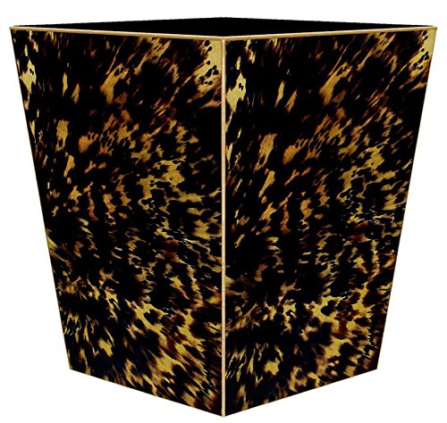 Marye-Kelley Tortoise Shell Wastepaper Basket with Flat Top