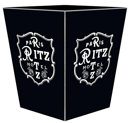 Marye-Kelley -Paris Ritz Wastepaper Basket, Handmade, Decoupage, Wood Wastepaper Baskets, Made in The USA.