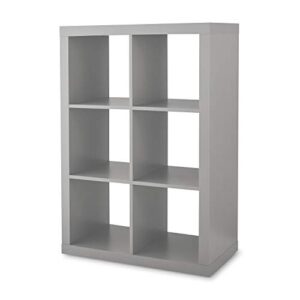 better homes and gardens 6-cube organizer, gray