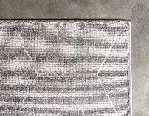 Unique Loom Trellis Frieze Collection Area Rug - Geometric (5' 1" x 8', Light Gray/ Ivory)