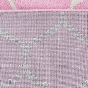 Unique Loom Trellis Frieze Collection Area Rug - Rounded (5' 1" x 8', Light Pink/ Ivory)