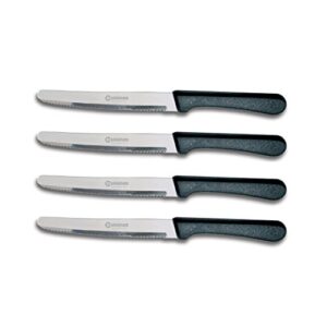 cuisinox steak knife set of 4 black polypropylene handle, with rounded tip