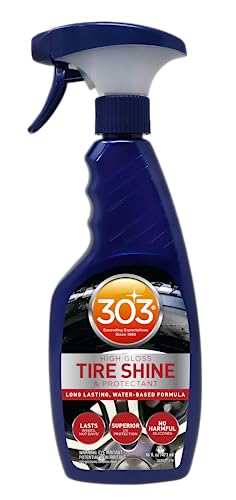 303 High Gloss Tire Shine & Protectant - Long-Lasting, Water-Based Formula - Superior UV Protection - No Harmful Silicones - Prevents Cracking - 16 fl. oz. (30395CSR) Packaging May Vary