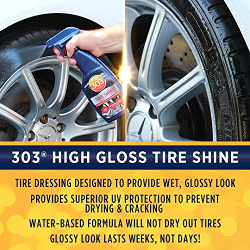 303 High Gloss Tire Shine & Protectant - Long-Lasting, Water-Based Formula - Superior UV Protection - No Harmful Silicones - Prevents Cracking - 16 fl. oz. (30395CSR) Packaging May Vary