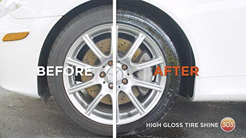 303 High Gloss Tire Shine & Protectant - Long-Lasting, Water-Based Formula - Superior UV Protection - No Harmful Silicones - Prevents Cracking - 16 fl. oz. (30395CSR) Packaging May Vary