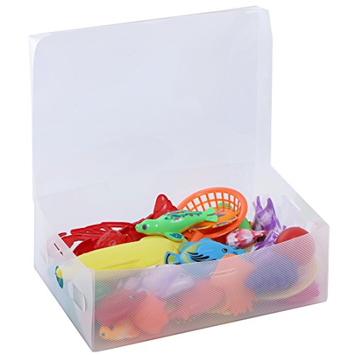 kilofly 15 Kids Women Smart Storage Containers Foldable Clear Shoe Box Set