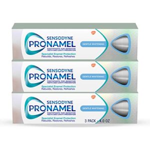 sensodyne pronamel gentle whitening enamel toothpaste for sensitive teeth - 4 ounces (pack of 3)