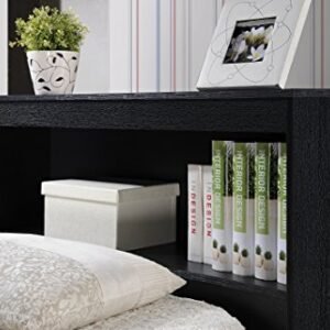 Hodedah Twin-Size Captain Bed with 3-Drawers and Headboard in Black, 85.6"L x 42.3"W x 39.2"H