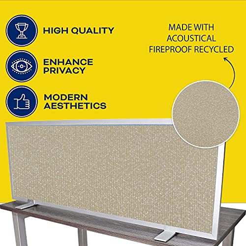 Obex Acoustical Free Standing Screen, Cubicle Accessories Privacy Panel, Desk Office Furniture Partitions Portable Sound Proof Dividers, 24" x 24", Natural