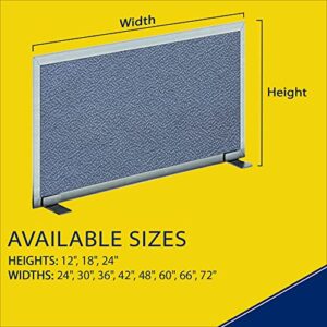 Obex Acoustical Free Standing Screen, Cubicle Accessories Desk Privacy Panel, Office Furniture Partitions Portable Sound Proof Dividers, 24" X 30", Twilight