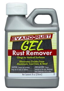 crc evapo-rust gel rust remover, 8 fl oz, rust remover for vertical surfaces, eliminates oxides from aluminum, cast iron, and steel