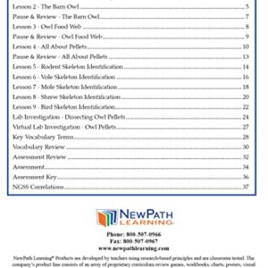 NewPath Learning-14-6715 Owls and Owl Pellet Dissection Resource Guide - Self-Directed Readings, Illustrated Explanations