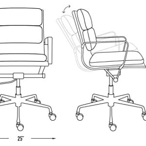 Laura Davidson Furniture SOHO II Padded Management Chair for Office & Dining with Swivel, Made of Faux Leather, Brown