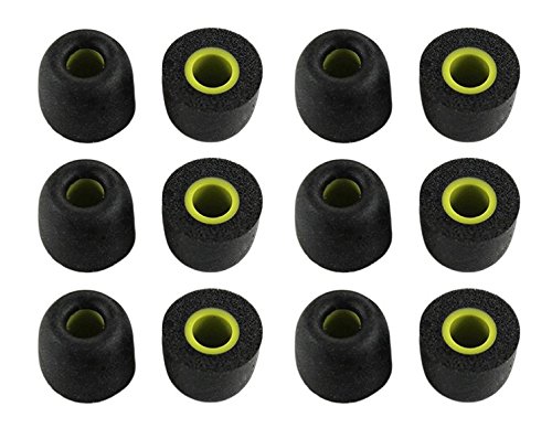 Zotech 6 Pair Memory Foam Replacement Earbuds, Ear Tips for JayBird BlueBuds X, X2 & X3 Sport Headphones (Medium)