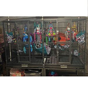 Brisbane Cage (Black) - Large Spacious Durable Metal Cage - for Sugar Gliders, Chinchillas, Squirrels, Ferrets & Other Small Pets