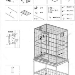 Brisbane Cage (Black) - Large Spacious Durable Metal Cage - for Sugar Gliders, Chinchillas, Squirrels, Ferrets & Other Small Pets