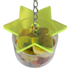 Star Forage Cup - Durable Treat Foraging Cage Accessory Toy - for Sugar Gliders, Squirrels, Chinchillas, Prairie Dogs, Degus, Opossums, Marmosets, Monkeys, Parrots, Birds, Rats, Hamsters, & Gerbils