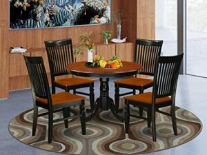 east west furniture hlwe5-bch-w dining set, 5 pieces