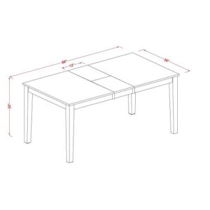 East West Furniture NIWE6-BCH-W Dining Table Set, 6-Pieces