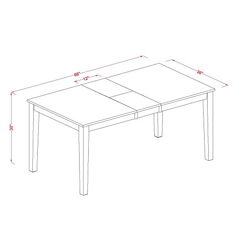 East West Furniture NIWE6-BCH-W Dining Table Set, 6-Pieces