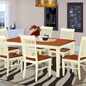 East West Furniture NIWE7-BMK-W Dining Table Set, 7-Piece