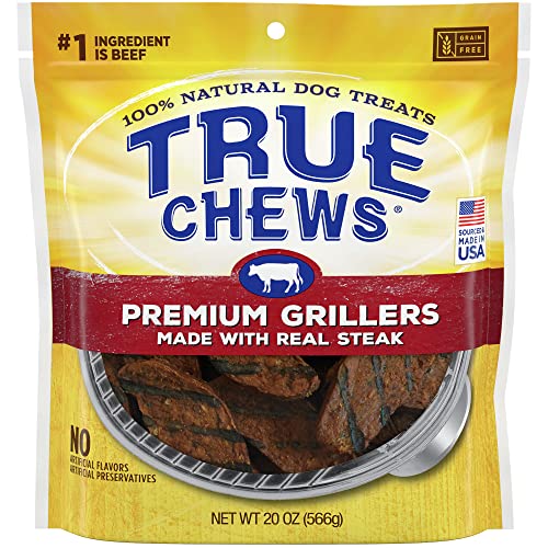 Blue Buffalo True Chews Premium Grillers Natural Dog Treats, Steak 20 oz bag