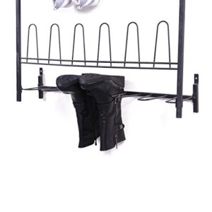 MyGift Wall Mounted Black Metal Shoe Organizer Rack, Boots, Slippers, Sneakers Hanging Vertical Heavy Duty Rack, Holds 18 Pairs of Shoes