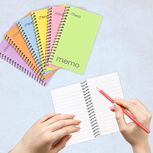 Mead Small Notebook, 24 Pack of pocket notebook 3x5 " College Ruled Small Memo Pad Wirebound 60 Sheets, Pastel Colors of Mini Notebook in Bulk pack