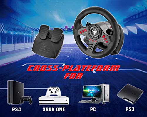 SUBSONIC SA5426 Racing Wheel Universal with Pedals for Playstation 4, PS4 Slim, PS4 Pro, Xbox One, Xbox One S, PS3