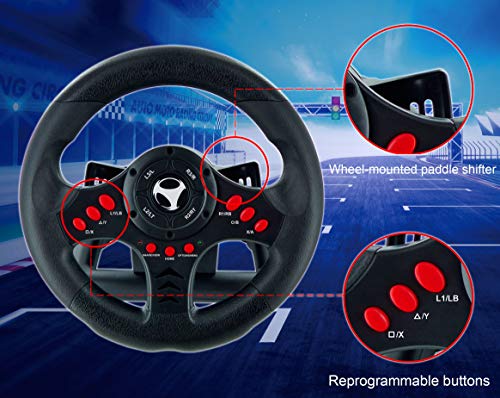 SUBSONIC SA5426 Racing Wheel Universal with Pedals for Playstation 4, PS4 Slim, PS4 Pro, Xbox One, Xbox One S, PS3