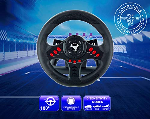 SUBSONIC SA5426 Racing Wheel Universal with Pedals for Playstation 4, PS4 Slim, PS4 Pro, Xbox One, Xbox One S, PS3