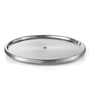 1 Tier Lazy Susan by Lovotex: Stainless Steel 360 Degree Turntable – Rotating 2-Level Tabletop Stand for Your Dining Table, Kitchen Counters and Cabinets – Turning Table Spice Rack Organizer Tray