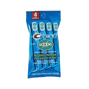 Crest Scope | Mini Brushes-Disposable Toothbrushes with Toothpaste and Pick For Work or Travel (4 count, 6 pack (24 brushes))