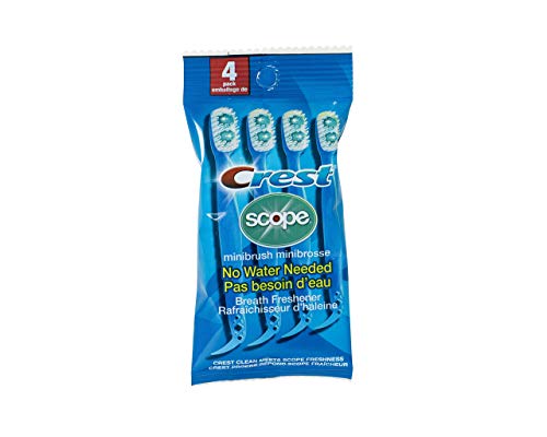 Crest Scope | Mini Brushes-Disposable Toothbrushes with Toothpaste and Pick For Work or Travel (4 count, 6 pack (24 brushes))