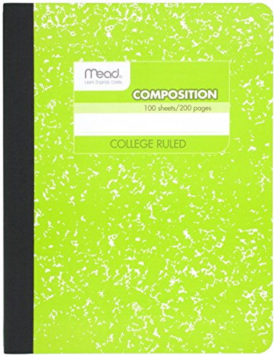 Mead Composition Book, 6 Pack of Cute Notebooks, College Ruled paper, Hard Cover 100 sheets (200 Pages) , Pastel Color Notebook,