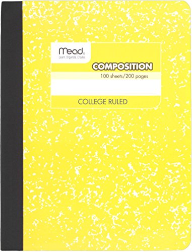 Mead Composition Book, 6 Pack of Cute Notebooks, College Ruled paper, Hard Cover 100 sheets (200 Pages) , Pastel Color Notebook,